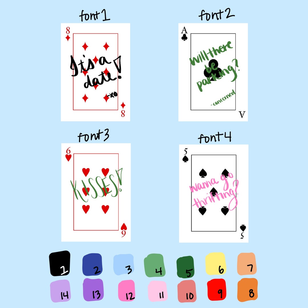 Custom Playing Card Message Digital Print | Digital Art Download ...