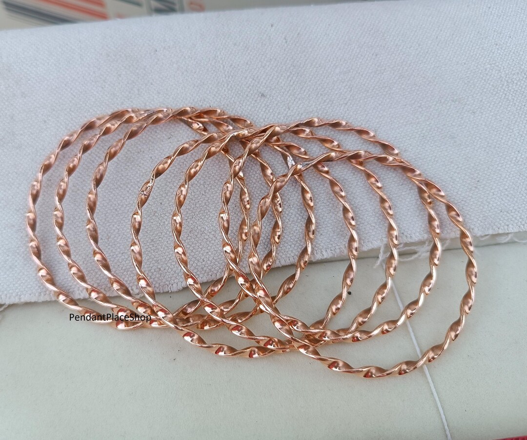 Copper Stacking Bangles , Set of 7 Bangles , Handmade Solid Copper ...