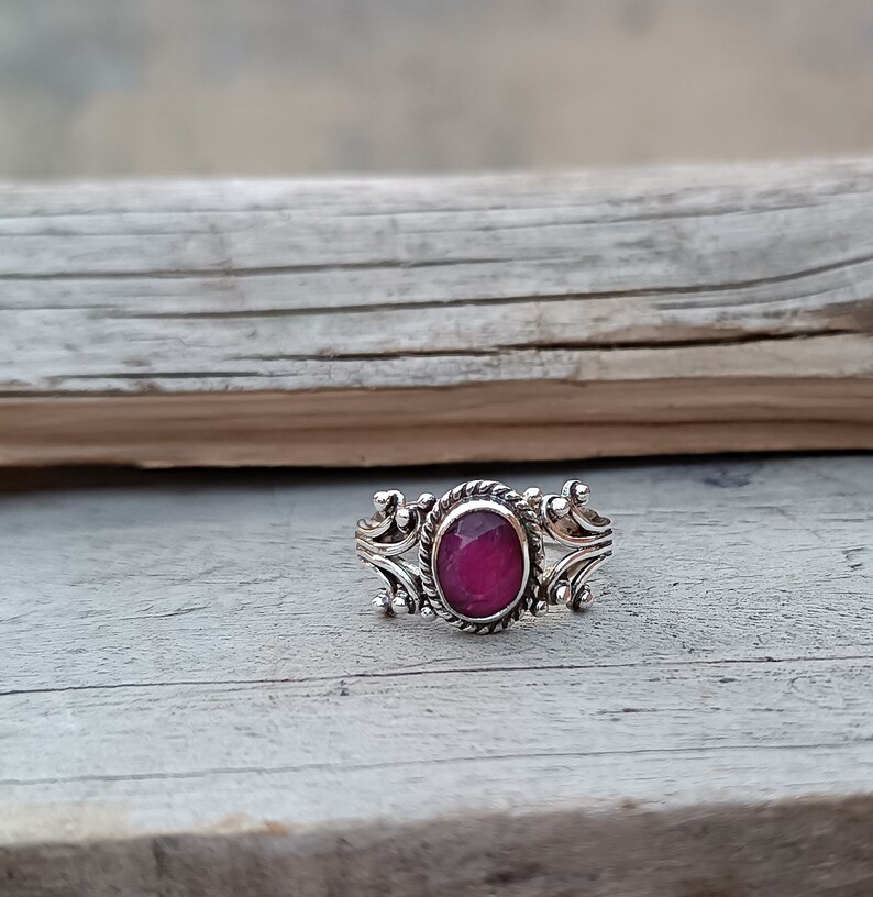 Indian Ruby Ring 925 Sterling Silver Ring Indian Ruby Ring - Etsy