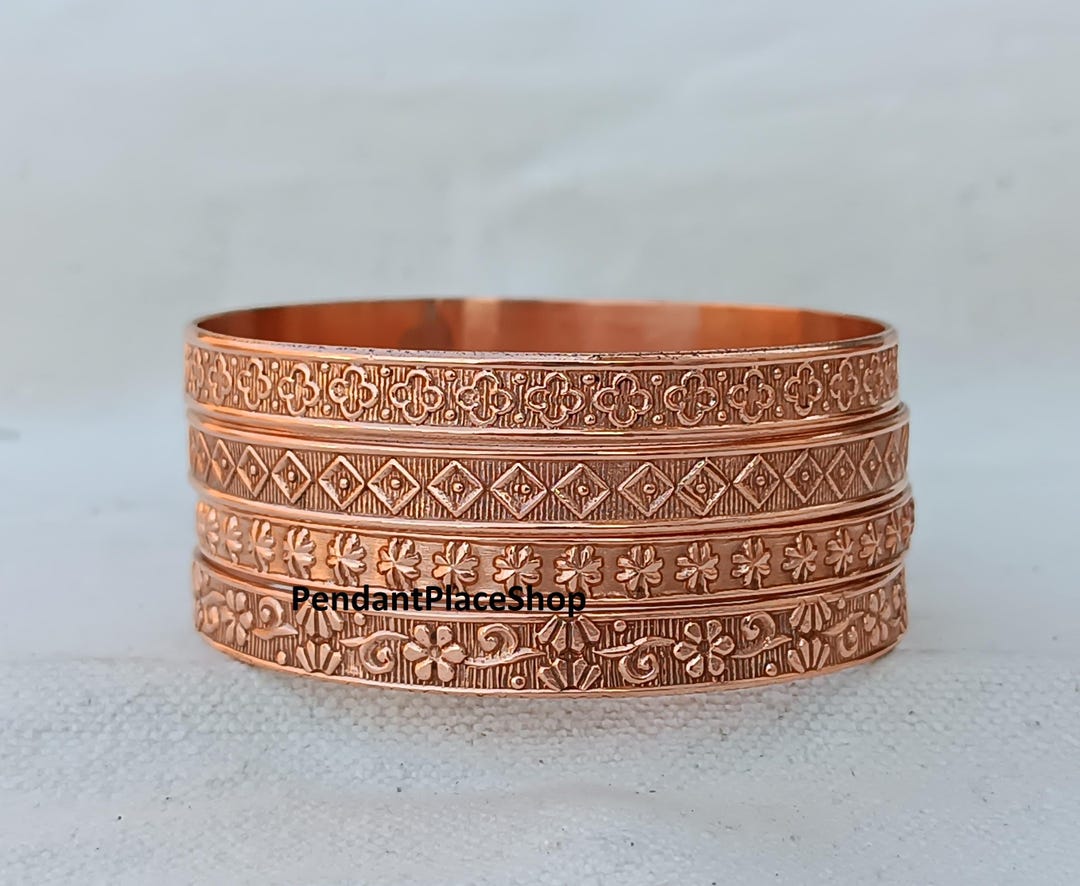 Handmade Copper Bangles Set: Stackable Boho Jewelry - Etsy