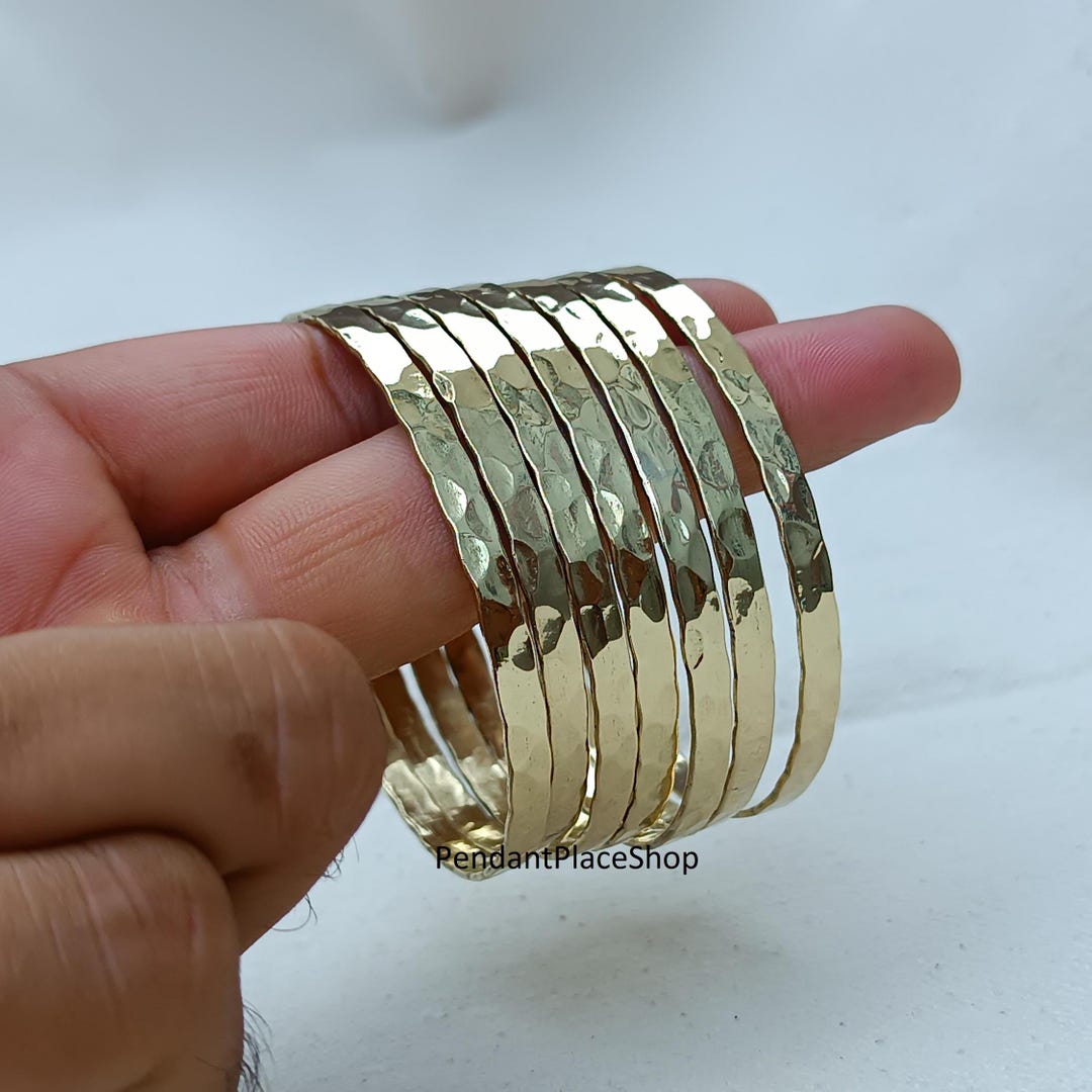7 Set of Bangle Brass , Brass Bangles , Stacking Bangles 7 Days Bangles ...