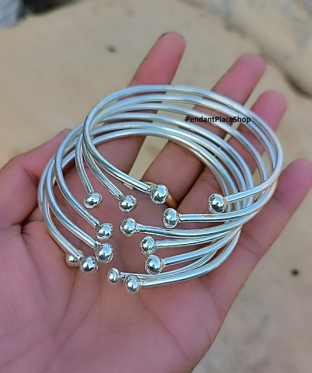 Thick West Indian Bangles, Set of 7 Bangles, Sterling Silver Bangles ...