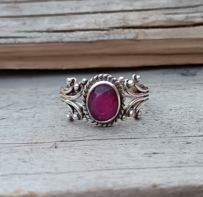Indian Ruby Ring 925 Sterling Silver Ring Indian Ruby Ring - Etsy