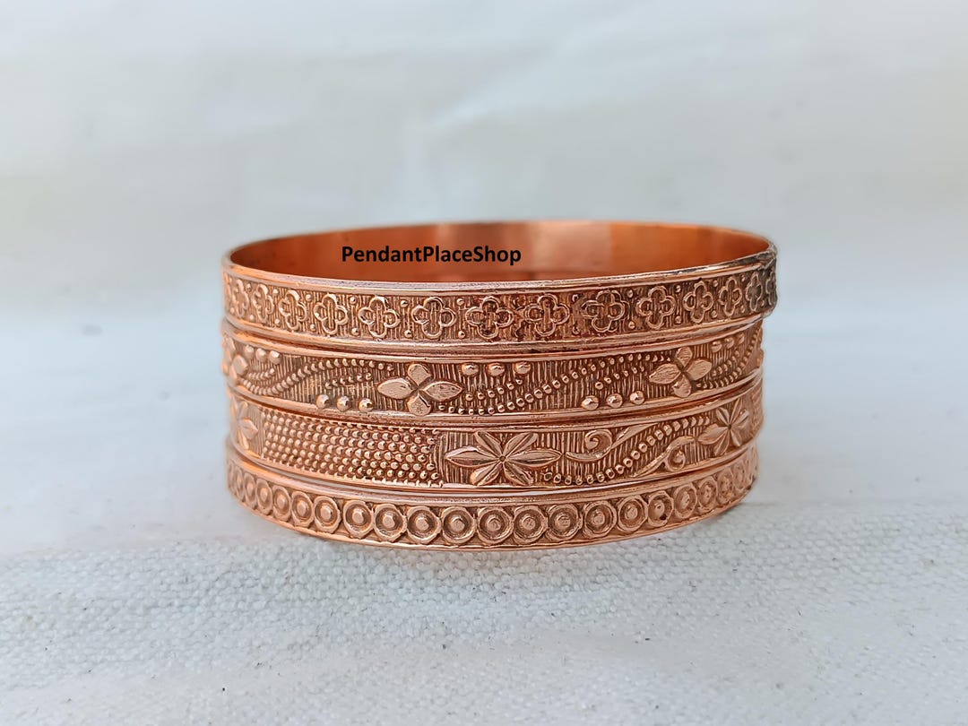 Handmade Copper Bangle Set: Stackable Boho Jewelry - Etsy
