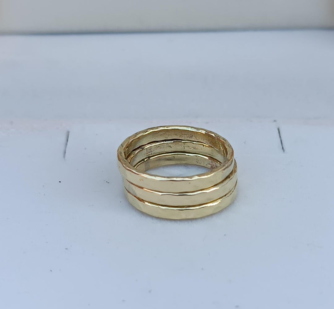 Handmade Brass Ring Set: Minimalist Twisted Bohemian Rings - Etsy
