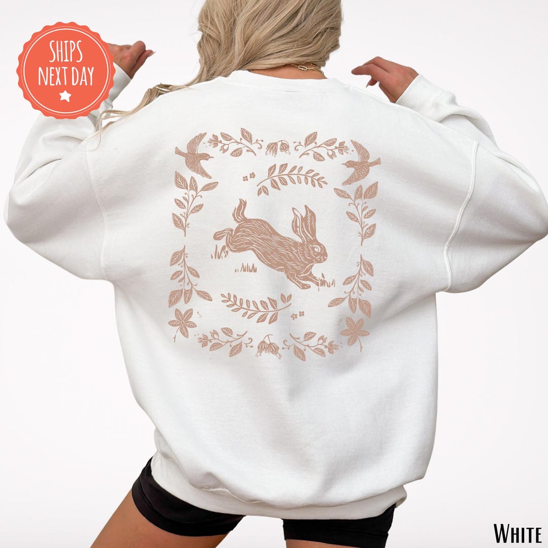 Cottagecore Rabbit Sweatshirt - Rabbit Lover Gift - Cottagecore Hoodie ...