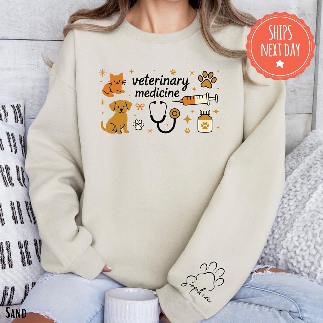 Veterinarian Sweatshirt, Vet Tech Crewneck, Custom Veterinary Sweater ...