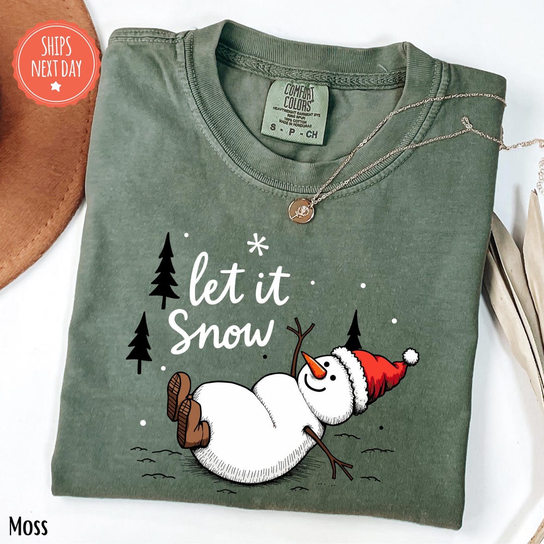 Let It Snow Christmas Snowman Shirt Christmas Tshirt Cute Snowman ...