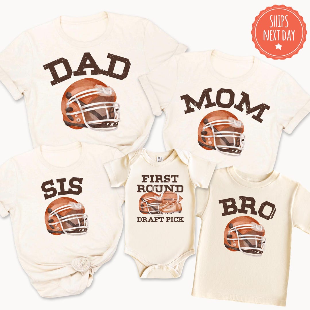 First Round Draft Pick 1st Birthday Football Theme Family Matching ...