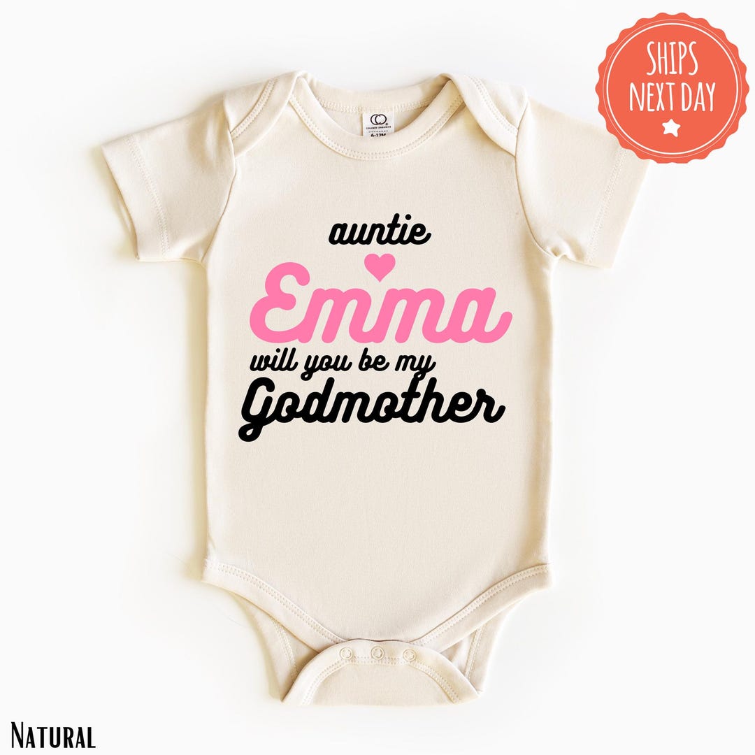 Personalised Will You Be My Godmother Baby Bodysuit - Godmother Proposal Baby Grow - Godmother ...