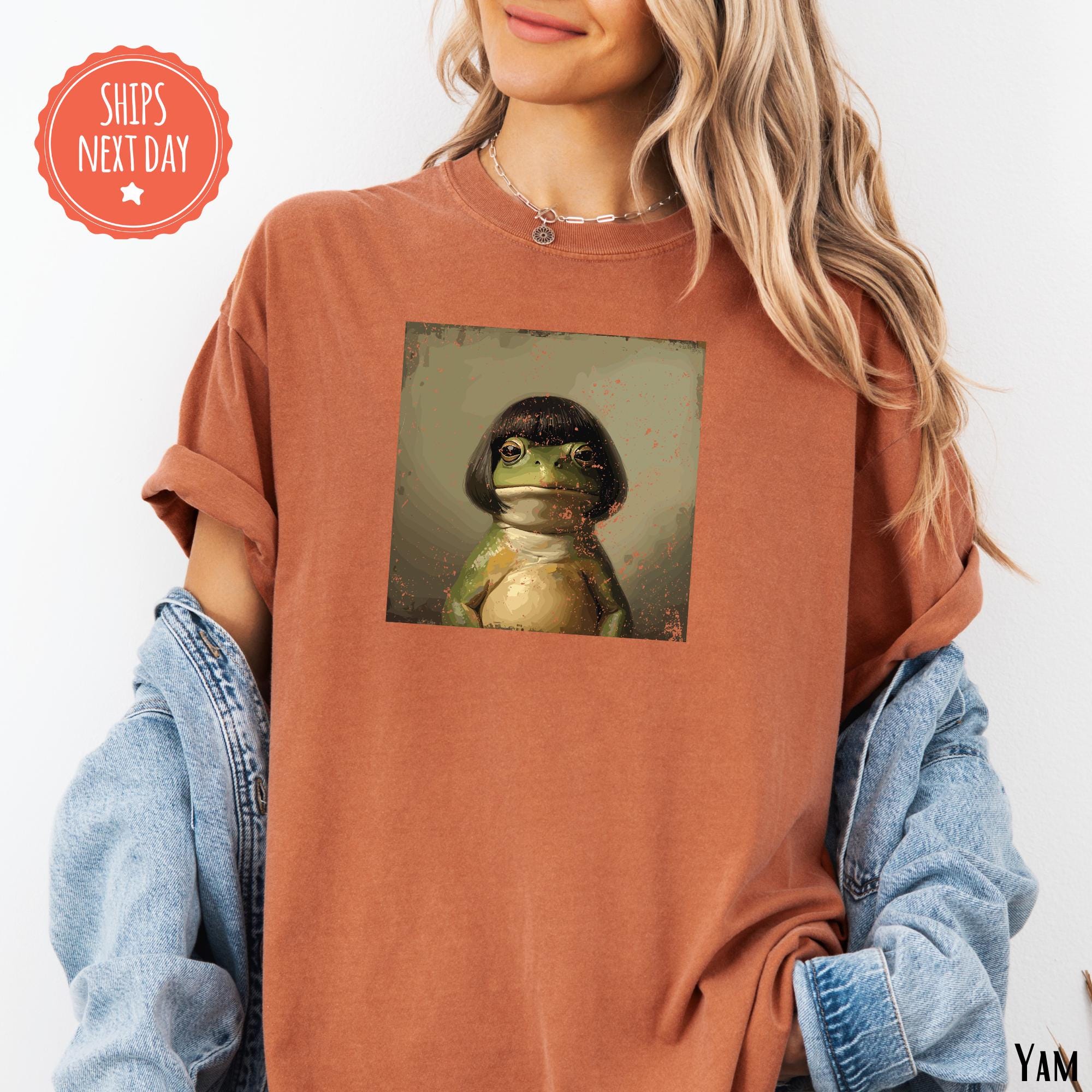 Funny Frog Bob Haircut Meme Shirt, Quirky Hilarious Animal Tee - Etsy