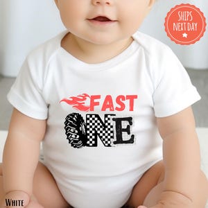 Fast One 1st Birthday Shirt - Race Car Birthday Bodysuit - Racecar ...