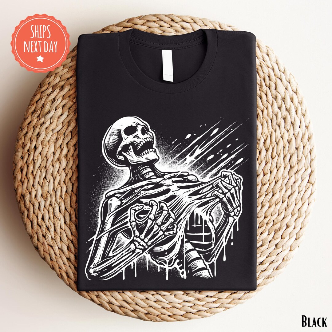 Skeleton Ripping Rib Cage Shirt Skeleton Rib Cage Retro Skeleton Tshirt ...