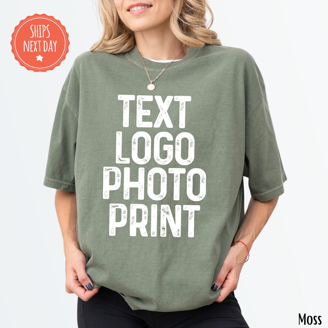 Custom Text Print Unisex Shirt - Printed Custom Tee - Personalized ...