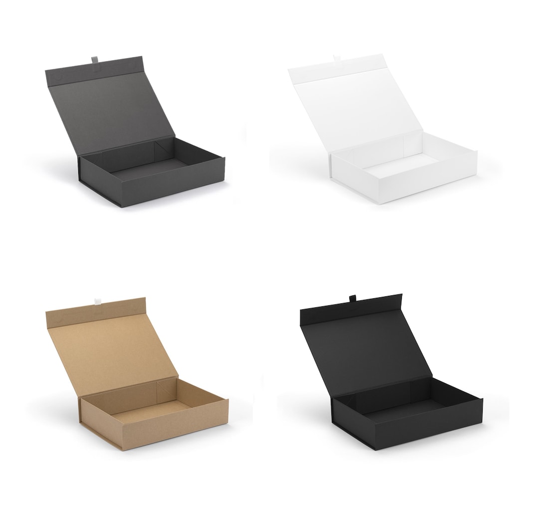 A4 Magnetic Luxury Gift Box 310 X 220 X 65mm Black White Kraft Grey ...