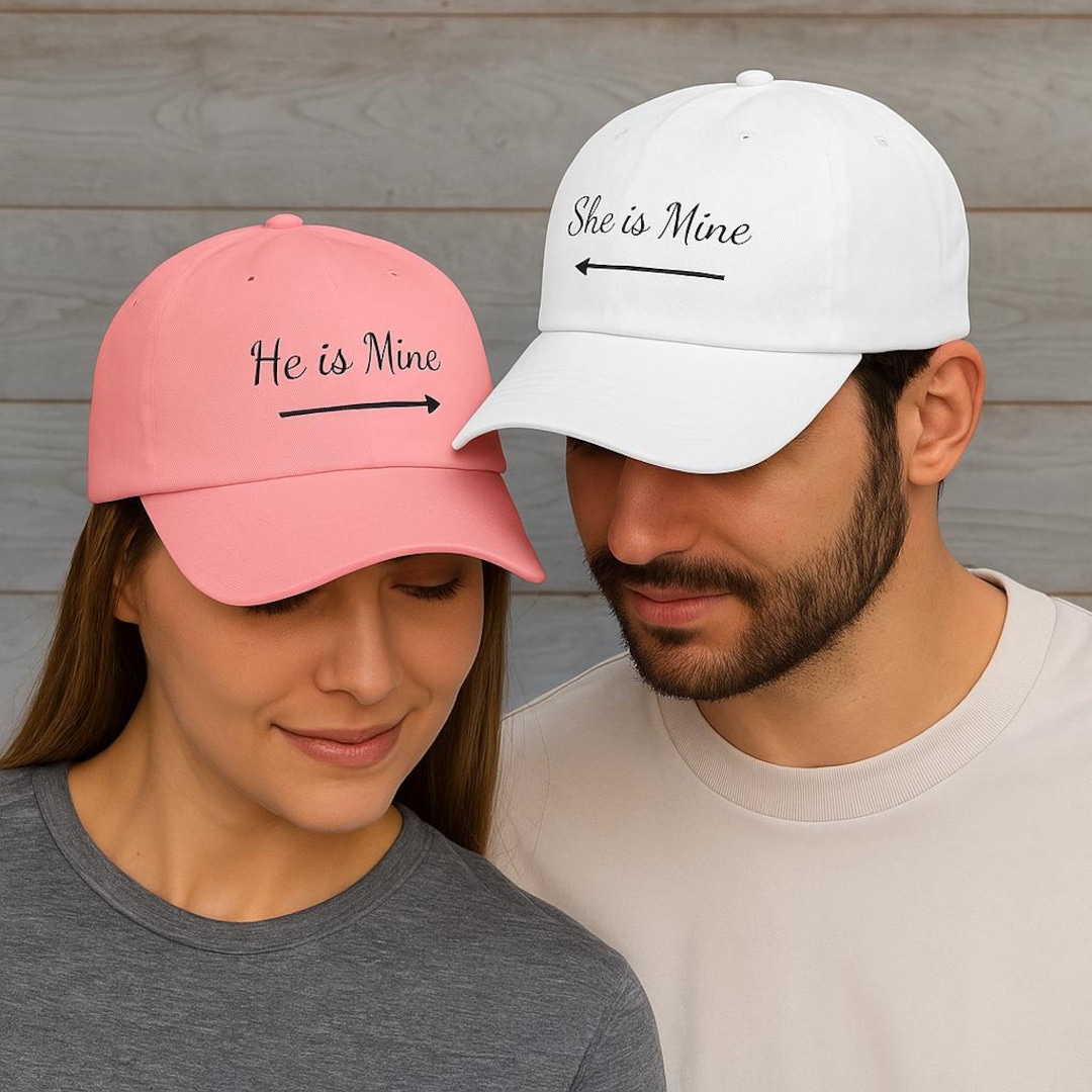 Matching Couple Hats: Valentine's Day Embroidered Cotton Baseball Cap ...