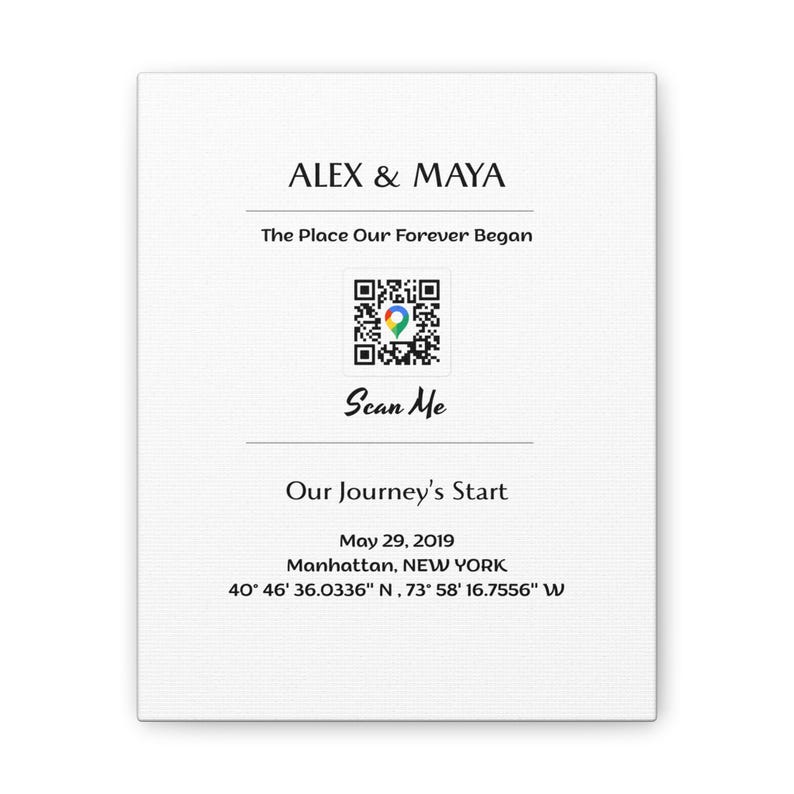 Where It All Began Personalized QR Code Map Coordinates Custom Wedding ...