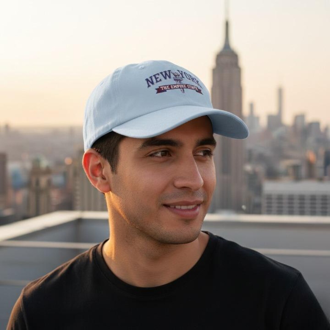 New York the Empire State Classic Dad Cap Retro Liberty Illustration ...