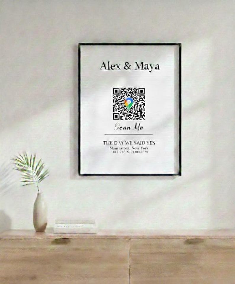 Where It All Began Custom QR Code Map Coordinates Personalized Wedding ...