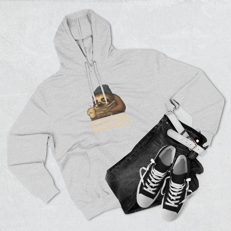 Custom Professional Procrastinator Sloth Hoodie Personalized Funny Lazy ...
