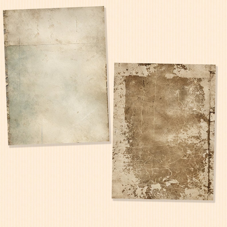 Well Loved Vintage Craft Paper Pack, 12-page Digital Craft Paper for ...