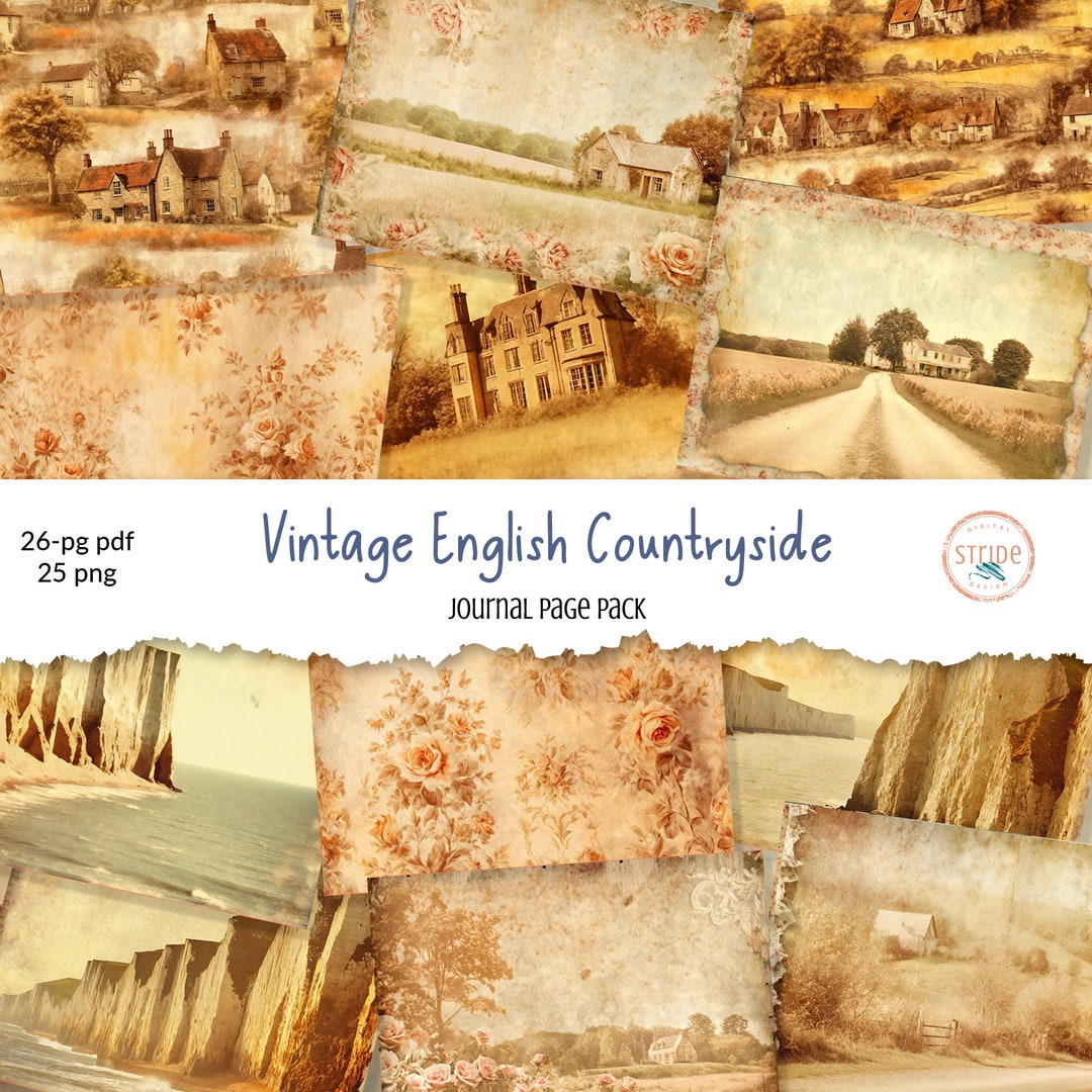 Vintage English Countryside Craft Paper Pack 25, Decorative Paper ...