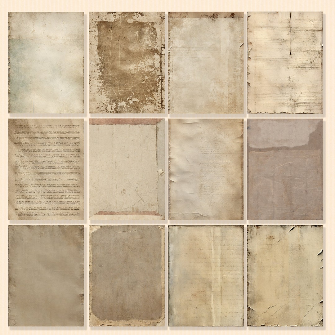 Well Loved Vintage Craft Paper Pack, 12-page Digital Craft Paper for ...