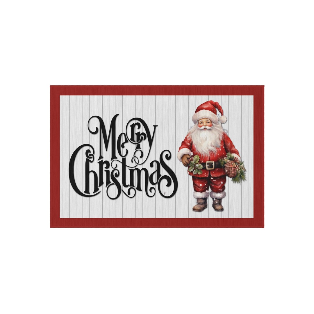 Merry Christmas With Santa Outdoor Rug/doormat - Etsy