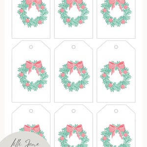 Merry Pink Christmas Gift Tag Printable, Printable Christmas Gift Tag ...
