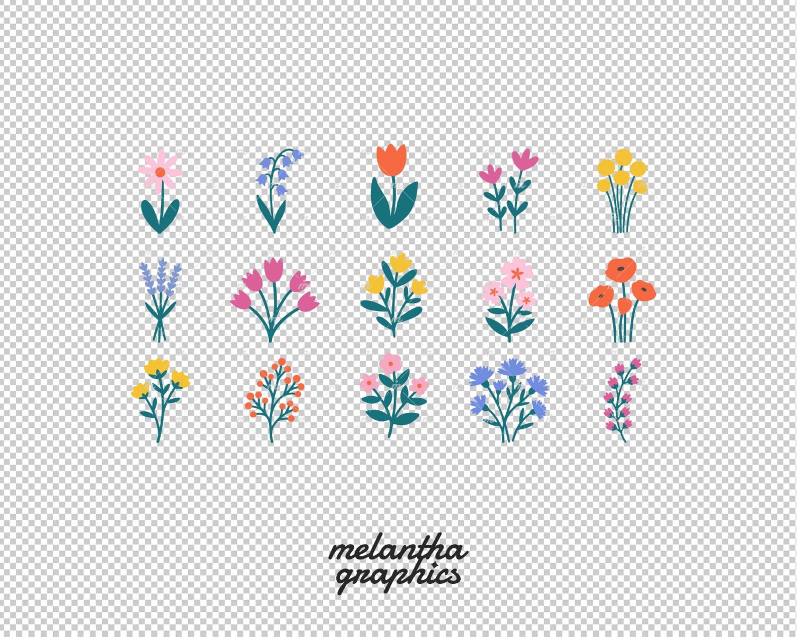 Spring Flowers Clipart Set | Floral Design Elements | SVG and PNG - Etsy