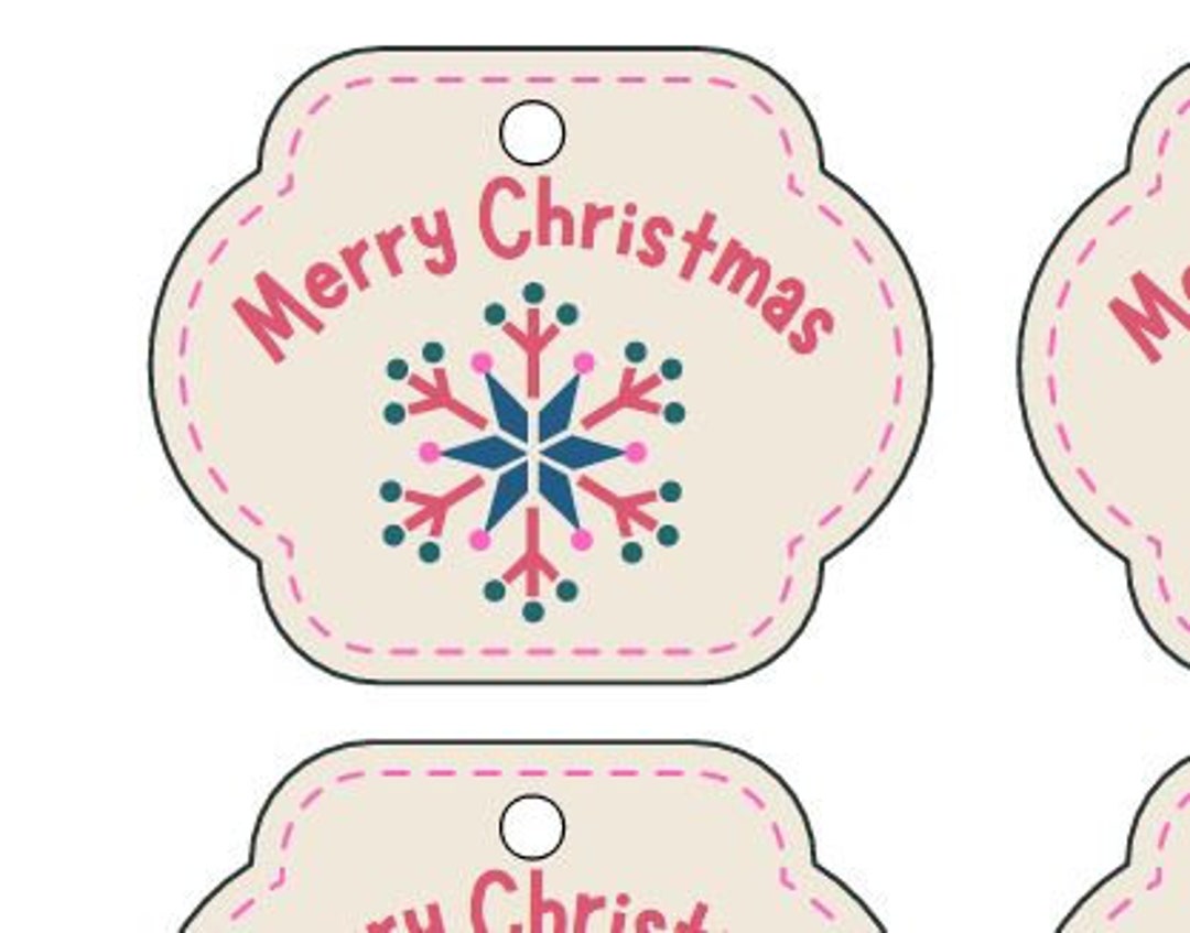 Pink Snowflake Christmas Gift Tags – Printable PDF - Etsy