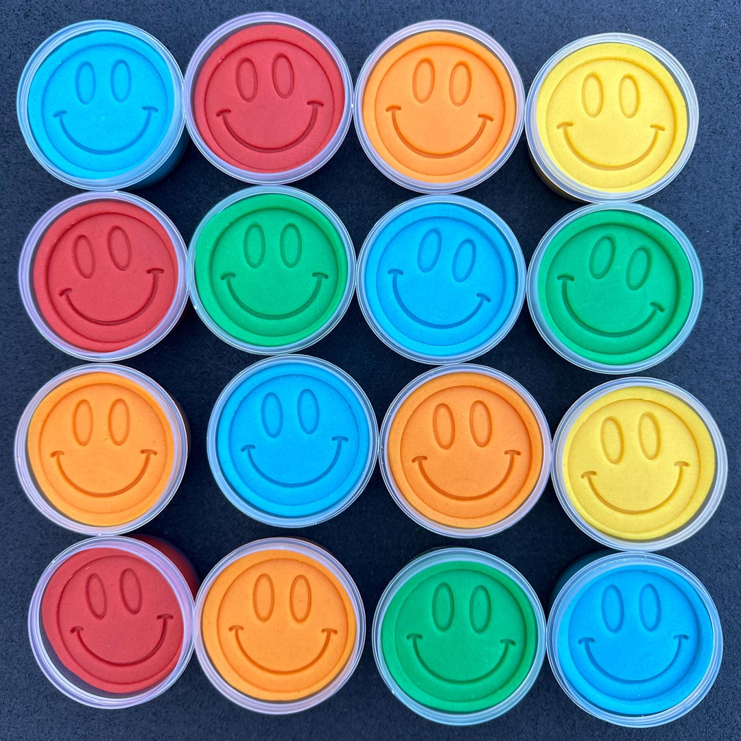 Smiley Face Play Dough Party Favors, Handmade, 2 Oz - Etsy
