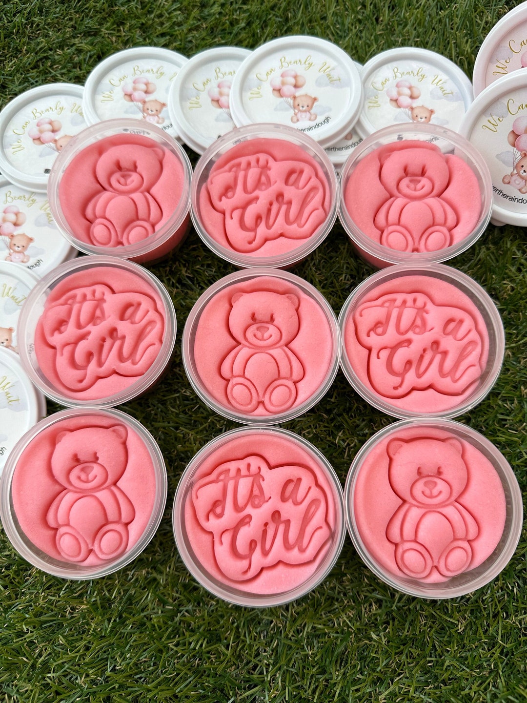 Bear Theme Play Dough Baby Shower Favors: Personalized Stickers - Etsy