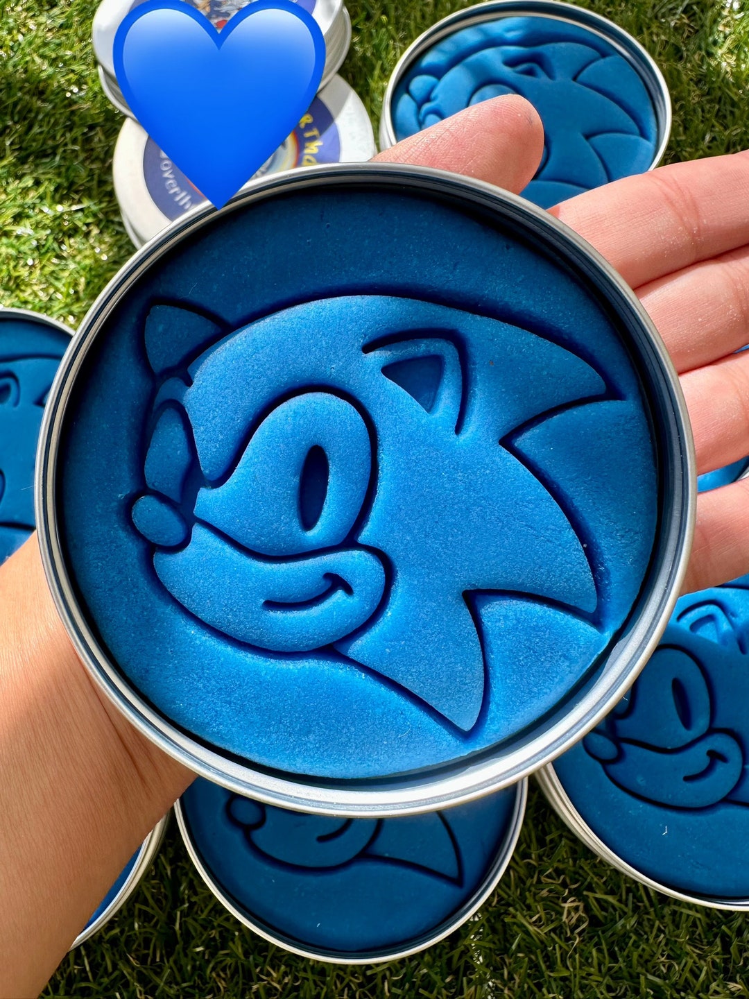 5 Pcs Blue Hedgehog Play Dough Party Favors, Play Dough Favors, Table ...