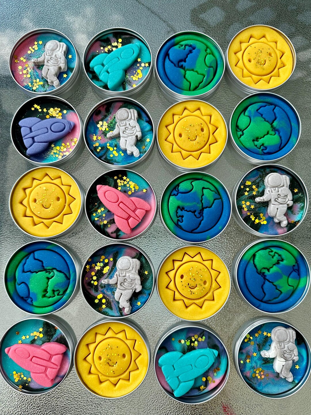 Set of 10, Space Play Dough Party Favors, Reach Four the Stars ...