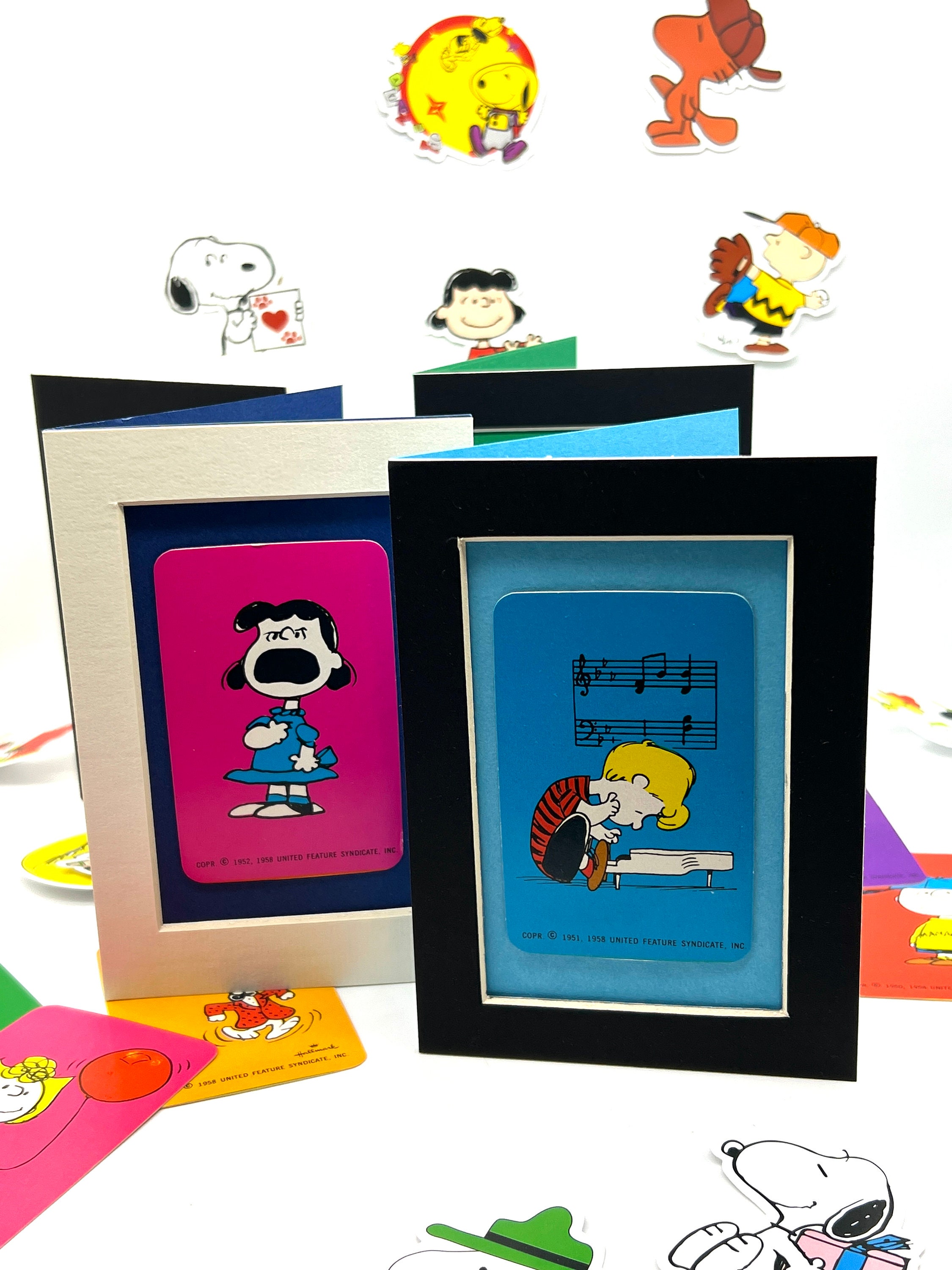 Snoopy Peanuts Hand-made Blank Greetings Card Vintage Playing Card ...