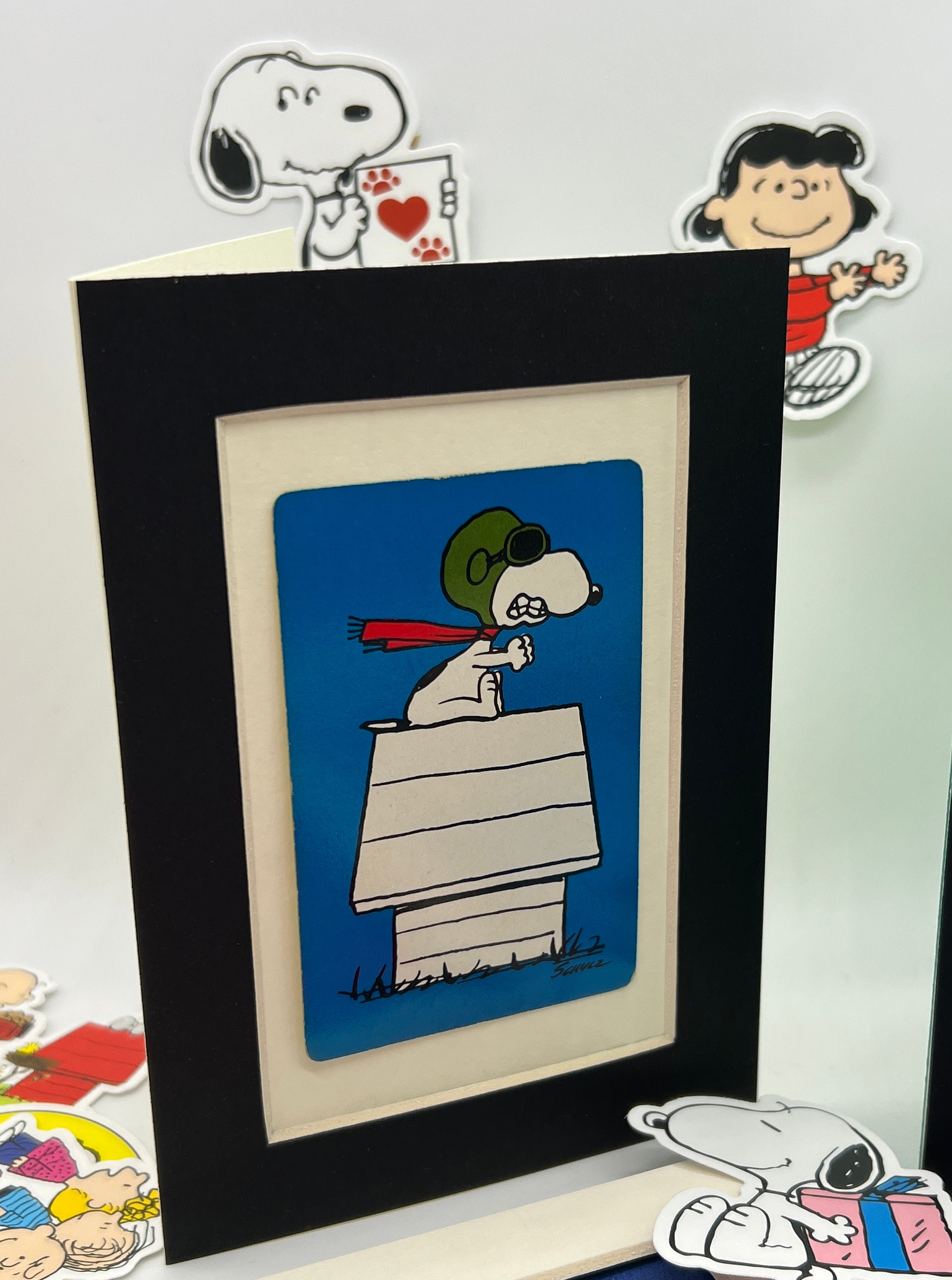 Snoopy Peanuts Hand-made Blank Greetings Card Vintage Playing Card ...
