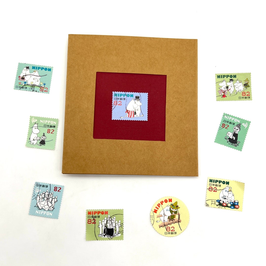 Moomin Family Greetings Card Hand-made Framed Genuine Japanese Postage ...