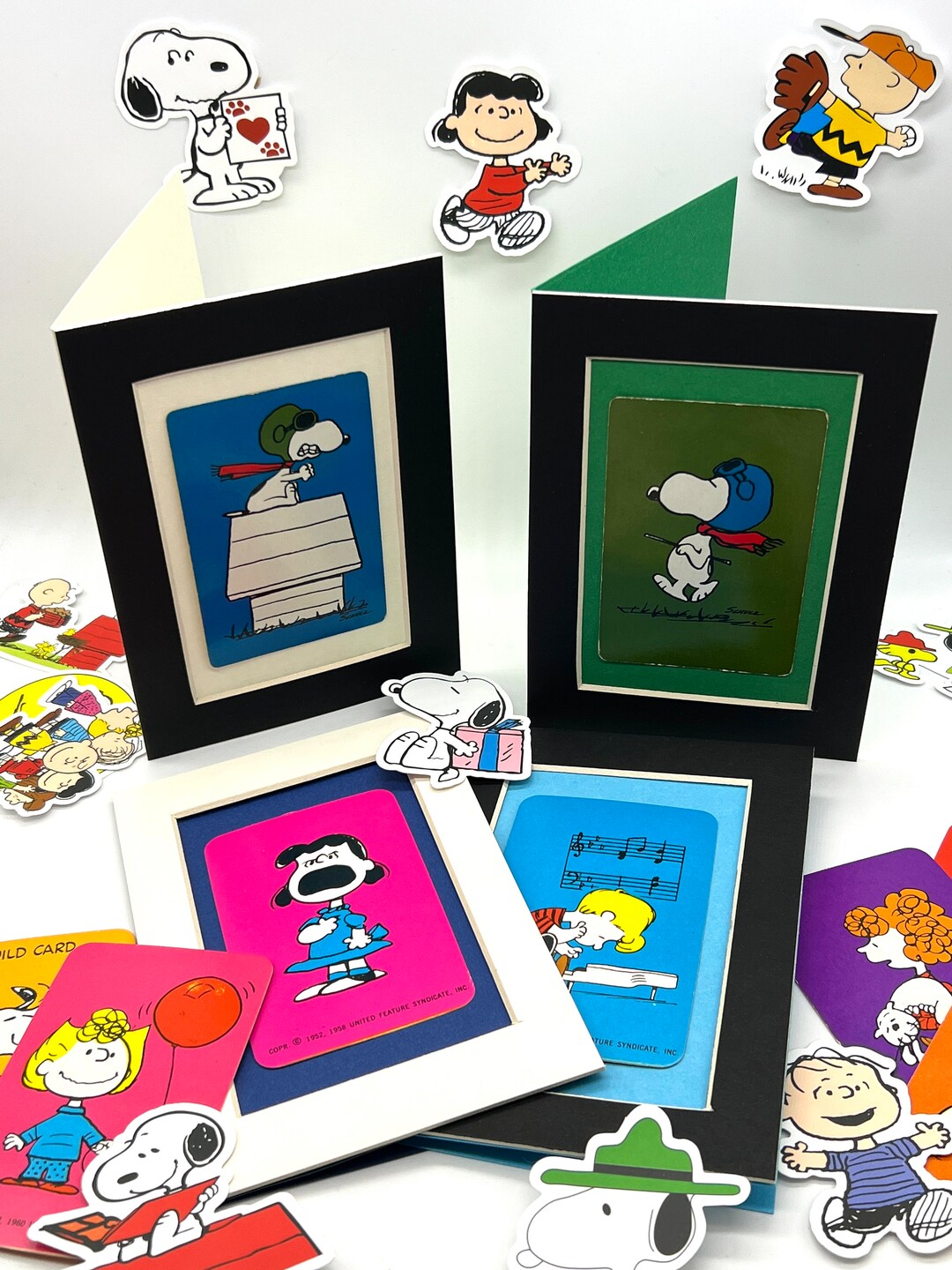 Snoopy Peanuts Hand-made Blank Greetings Card Vintage Playing Card ...