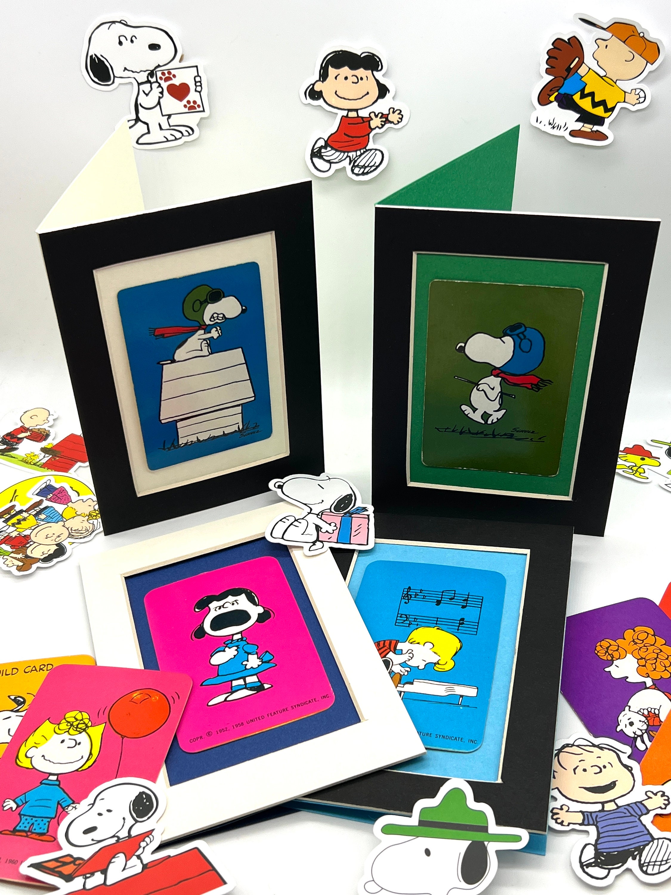 Snoopy Peanuts Hand-made Blank Greetings Card Vintage Playing Card ...