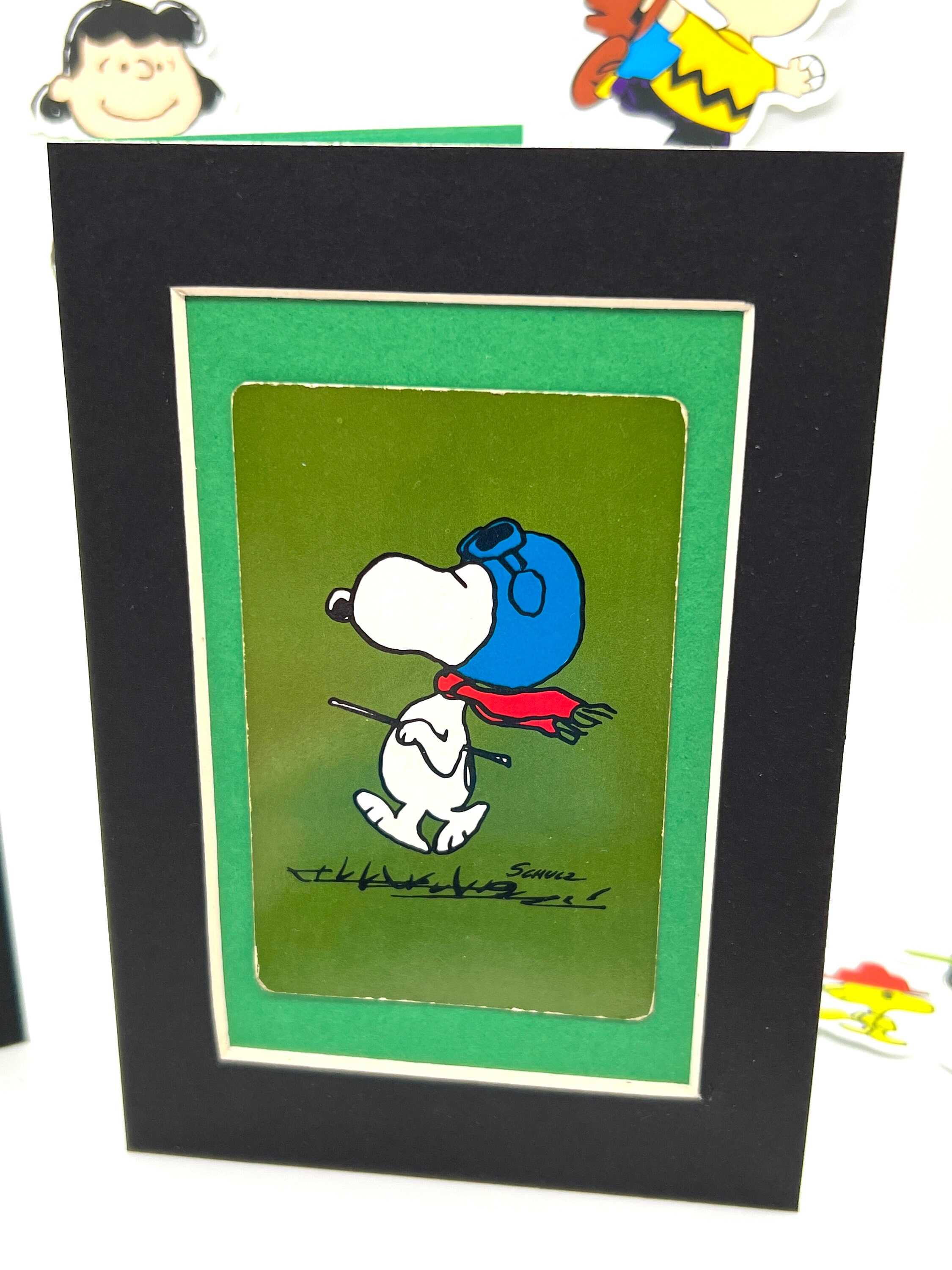 Snoopy Peanuts Hand-made Blank Greetings Card Vintage Playing Card ...