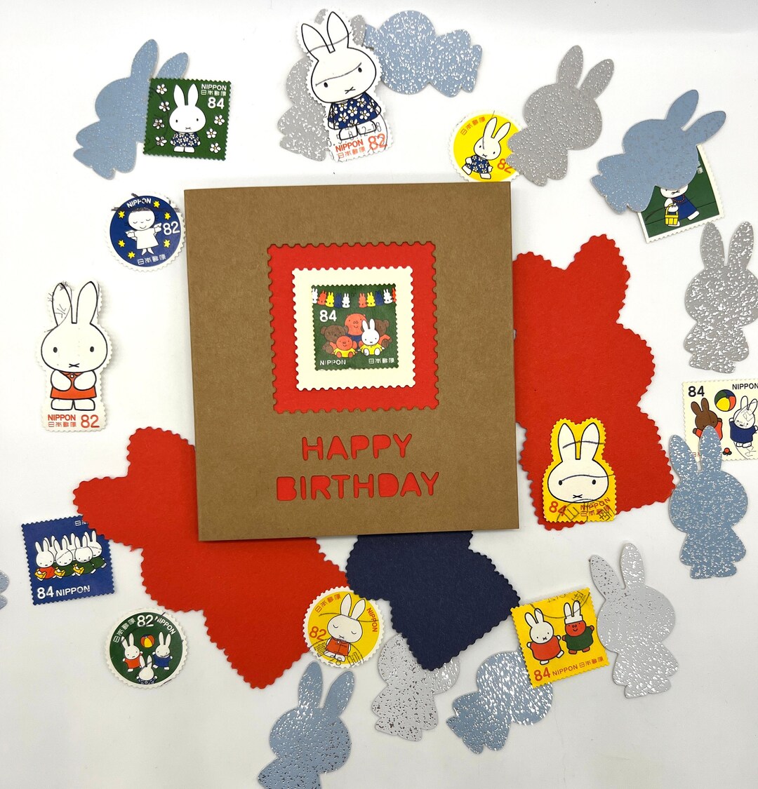 Miffy & Friends Greetings Card Customisable Hand-made Card With Genuine ...