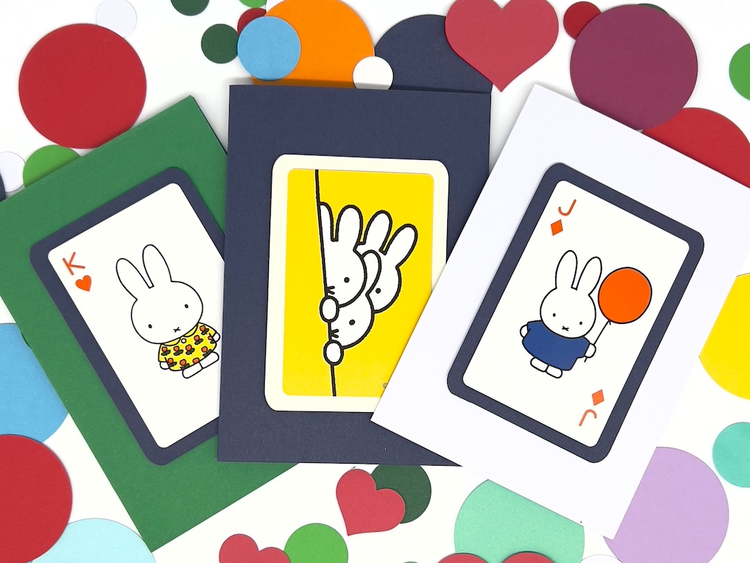 Miffy Rabbit Blank Greetings Cards Playing Cards - Etsy