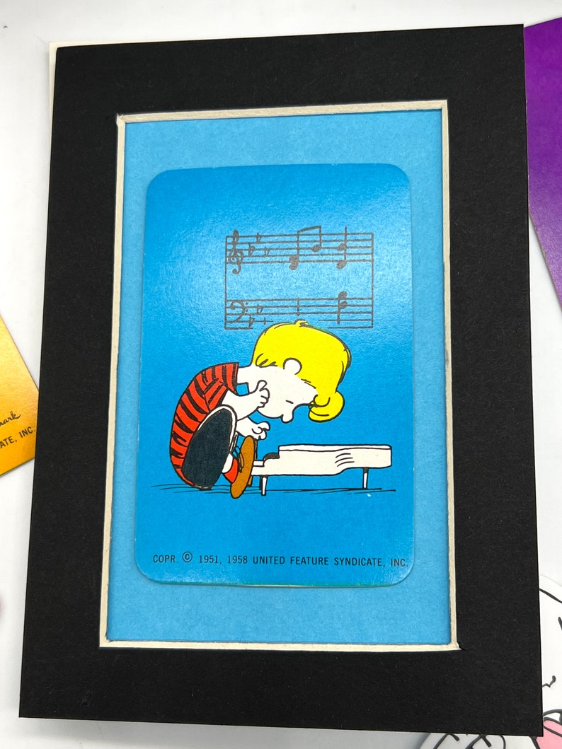 Snoopy Peanuts Hand-made Blank Greetings Card Vintage Playing Card ...