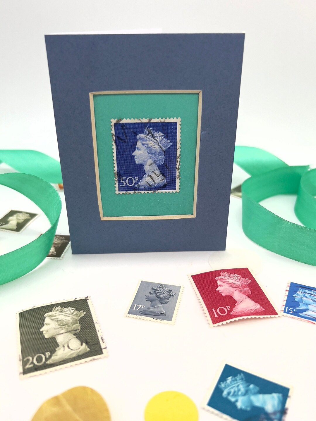 50th Birthday Postage Stamp Handmade Greetings Card Framable - Etsy