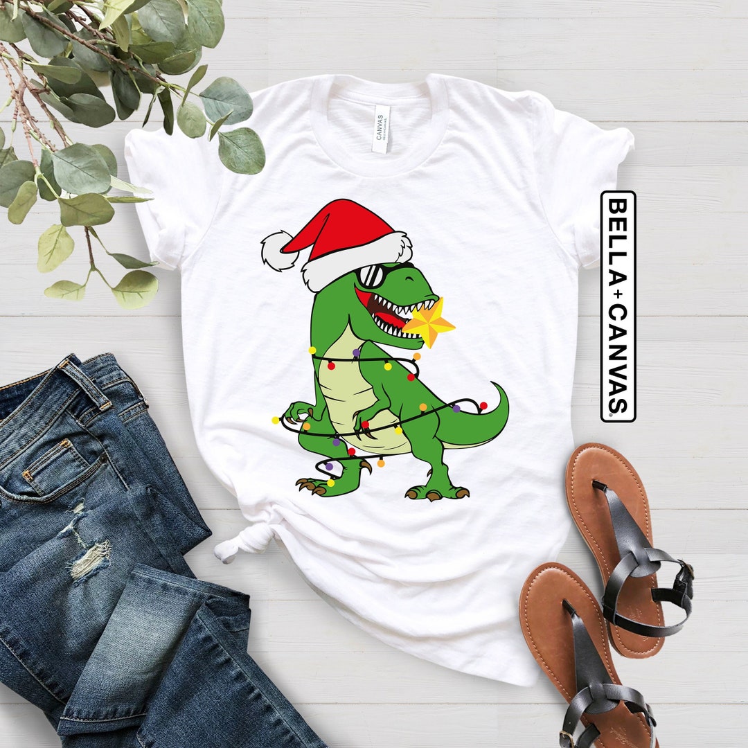 Santa Saurus Rex Shirt Santa T-rex Shirt Christmas Dinosaurs - Etsy