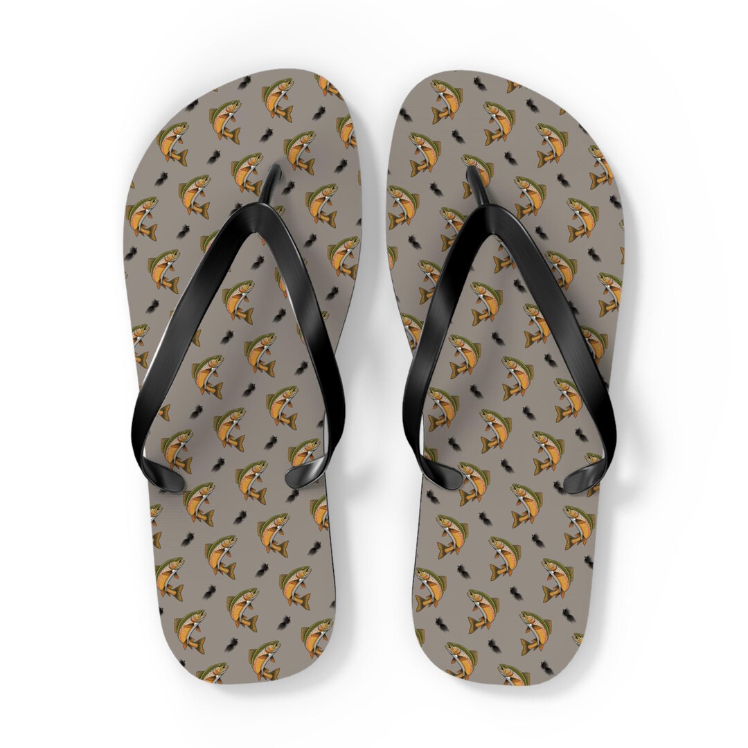 Flyfishing Flip Flops Trout Footwear, Vacation Sandals, Poolside ...