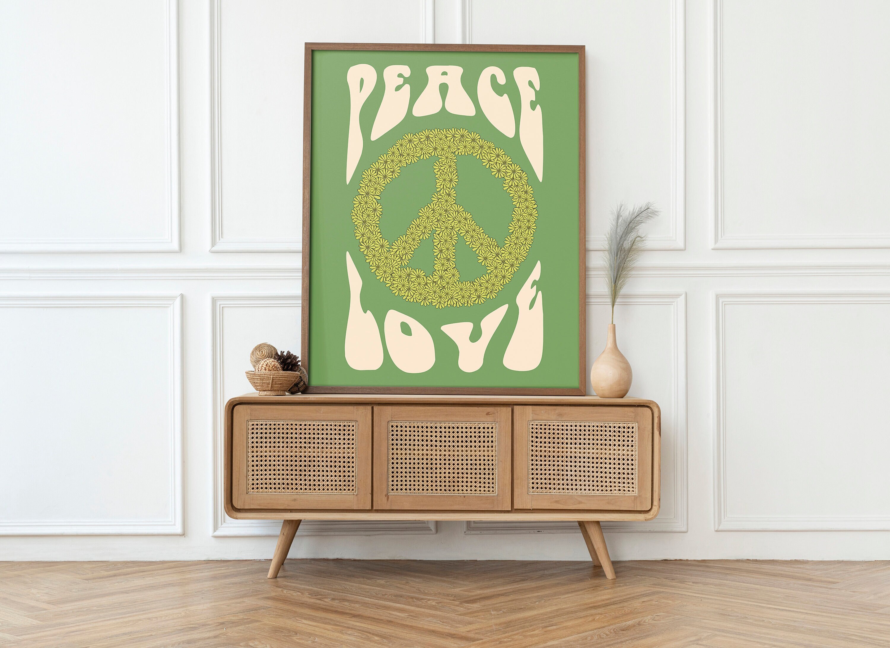Peace Love 70s Decor, Retro Poster Teen Girl Room Decor, Gift for Her ...