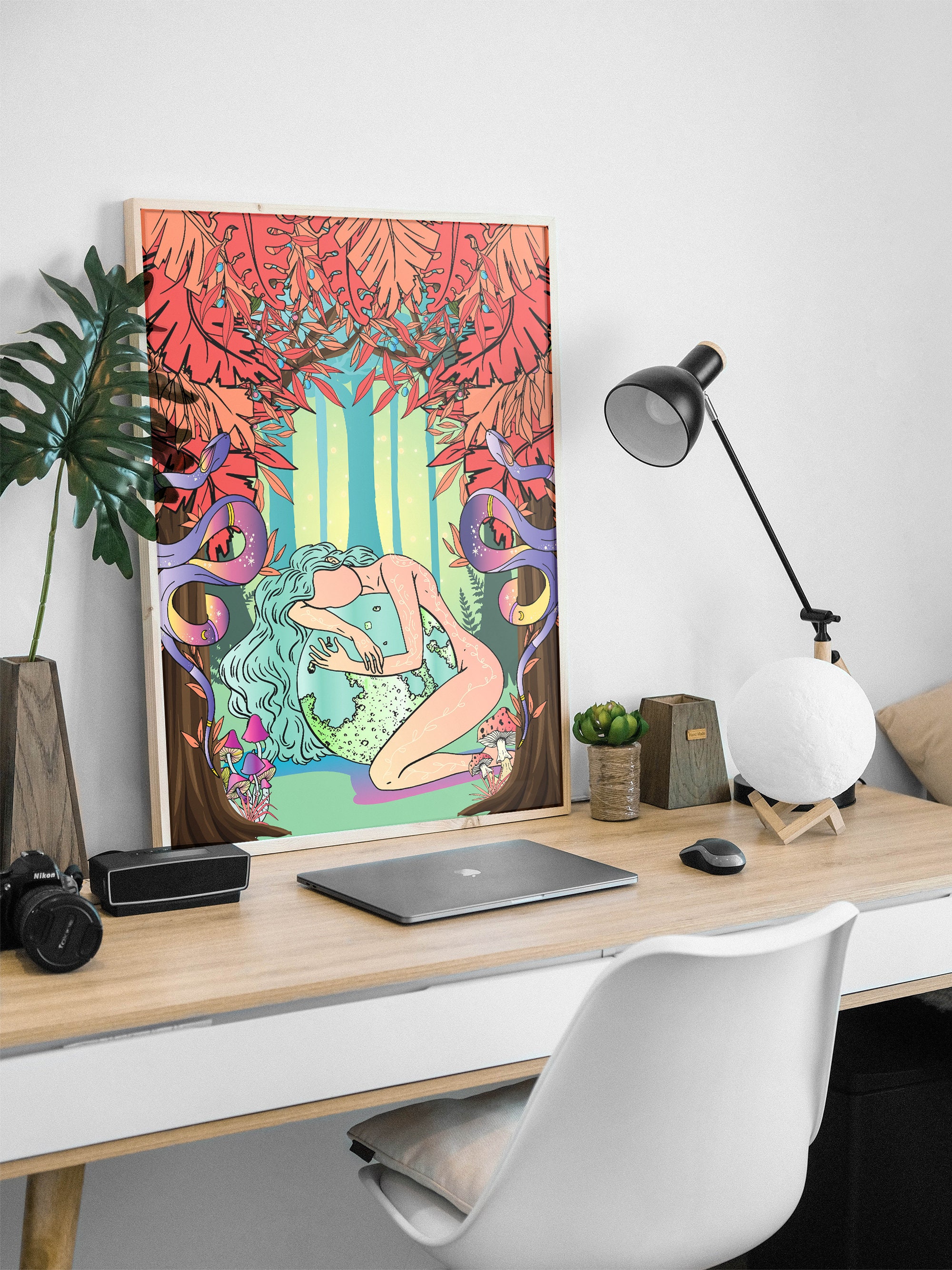 70s Decor Mother Earth Poster I Earth Goddess Poster I Mother Earth ...