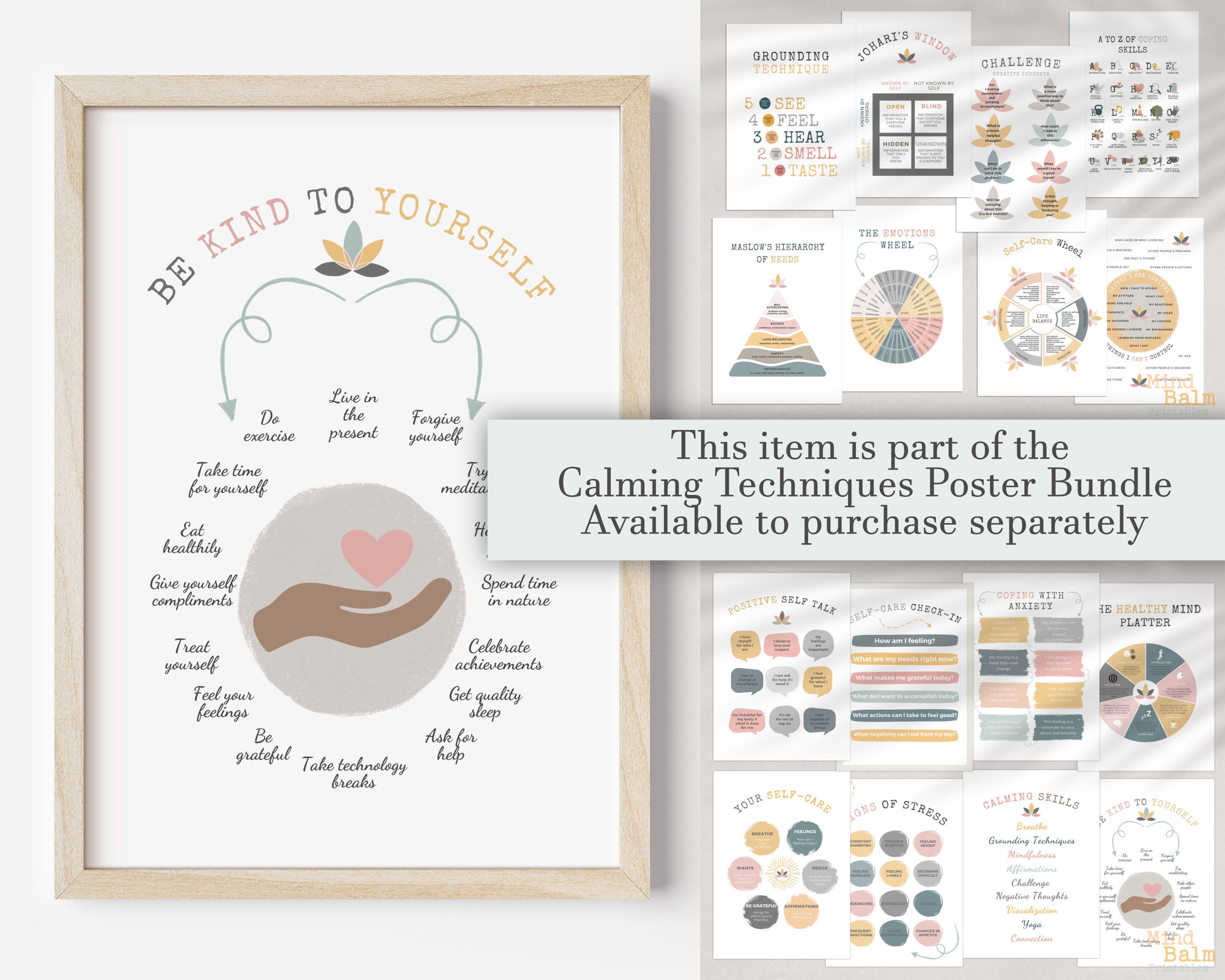 Self Care Wheel Poster A4 PDF Mental Health Poster Mindfulness Poster ...